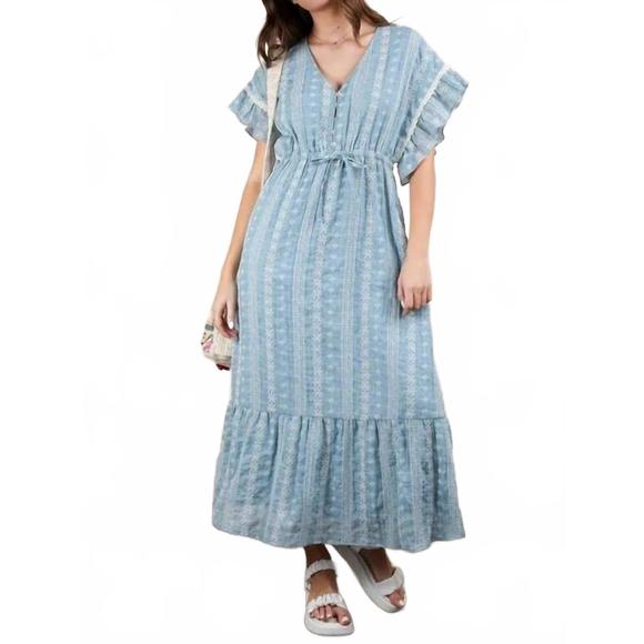 ENDLESS BLU. | Dresses | New Endless Blu Boho Midi Dress In Blue | Poshmark